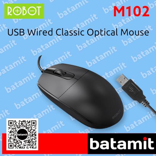 Jual USB Wired Mouse ROBOT M102 Business USB Optical Mouse Berkabel ...