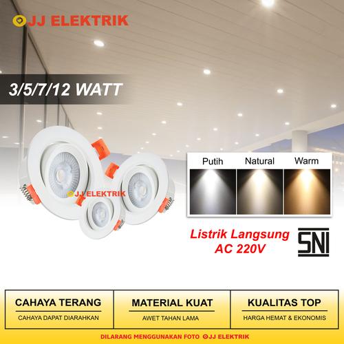 Jual Lampu Sorot Spotlight LED Downlight Spot Light Putih / Warm White - Putih, 7 Watt - Kab ...