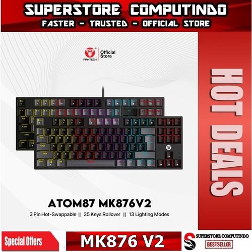Promo Fantech ATOM MK876V2 RGB Gaming Mechanical Keyboard TKL - Black ...