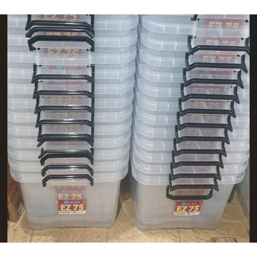 Jual Container Box Ezy CB 75 Liter Roda Bening Transparan Kualitas ...