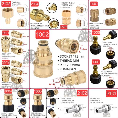 Jual COUPLER JET CLEANER KUNINGAN KOPLER QUICK COUPLING SAMBUNGAN STEAM ...