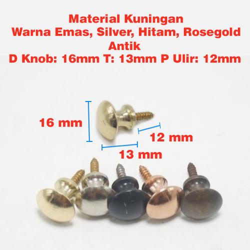 Jual Baut Knob Laci Kuningan 16x13 mm Baut Tarikan Kotak Box Handle ...