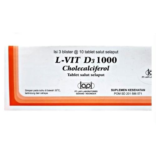 Jual L-Vit D3 1000 lembar 10 Tablet / box 30 tablet - Memenuhi ...
