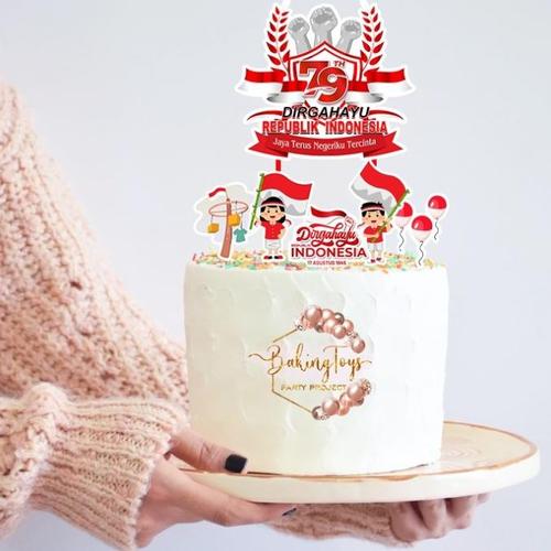 Jual Merdeka Dirgahayu Topper Cake 17 Agustus Kemerdekaan Hiasan Kue ...