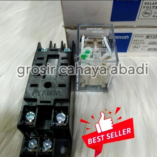 Jual relay Omron original my2n 12vdc 8kaki satu set socket/relay Omron ...
