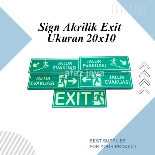Promo SIGN AKRILIK JALUR EXIT EVAKUASI RAMBU GLOW IN THE DARK - EXIT ...