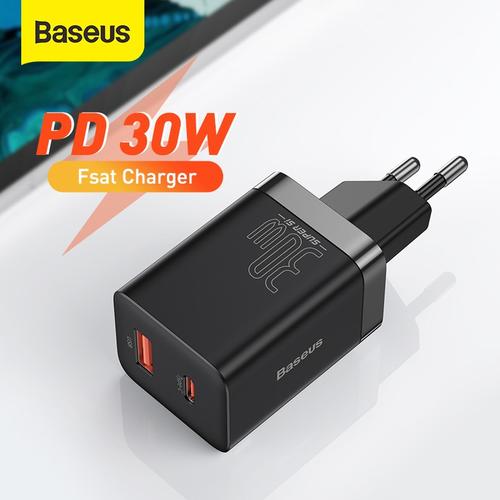 Jual BASEUS Quick Charger 30W Dual Ports USB+Type-C Super Si Pro ...