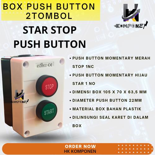 Jual box push button 2 tombol star stop mometary spring return push ...