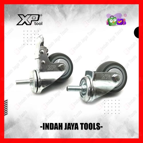 Jual XP TOOL Roda AS Drat Tonggak TPR Karet Abu 3 Inch HIDUP REM MATI - Troli Kastor Caster ...