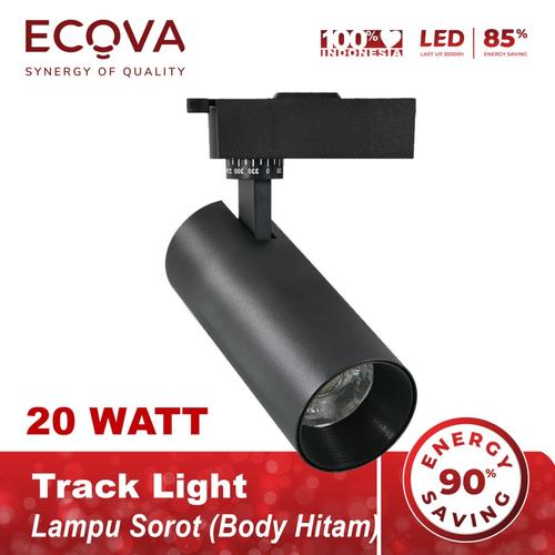 Jual LAMPU LED TRACK LIGHT SPOT LIGHT SOROT TERANG HEMAT WARNA HITAM 20 ...