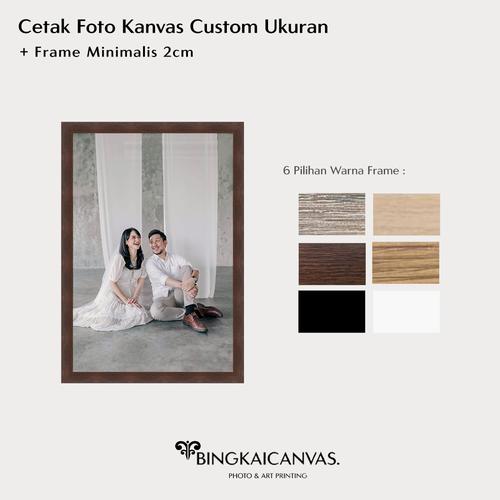 Promo Cetak Foto Bingkai Kanvas + Frame Minimalis Rustic - White, 20x20 ...