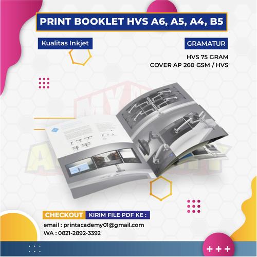 Jual CETAK BOOKLET / PRINT BOOKLET FULL COLOR COVER COLOR HVS A4 B5 A5 A6, STAPLES TENGAH ...