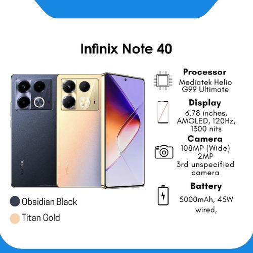 Jual Infinix note 40 ram 8Gb rom 256Gb Fullset - Gold - Jakarta Barat ...