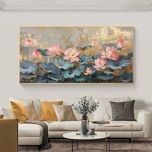 Jual lukisan dinding bunga di atas air estetik - 70x120no frame - Kab ...