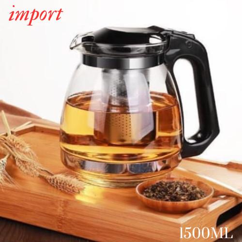 Promo Teko Teh Kaca 700ML + 6 Gelas Kaca - 1500ML (Cream) - Jakarta ...
