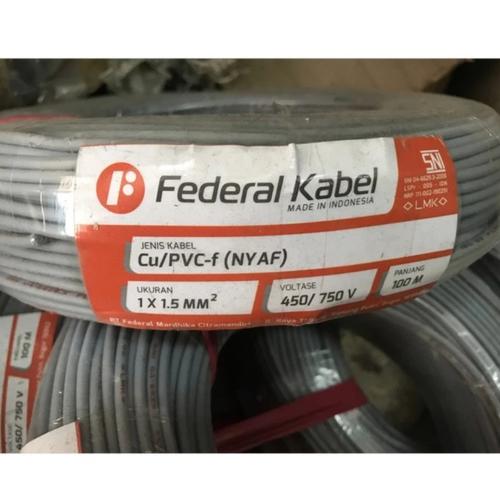 Jual Kabel NYAF 1.5mm Serabut Federal Abu-Abu Grey NYAF 1,5 mm Roll 100 meter 1.5 mm Abu2 - Kota ...