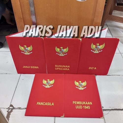 Jual 1Set 5 Map Upacara Map Sekolah Map Kantor Ready Stock - Merah ...