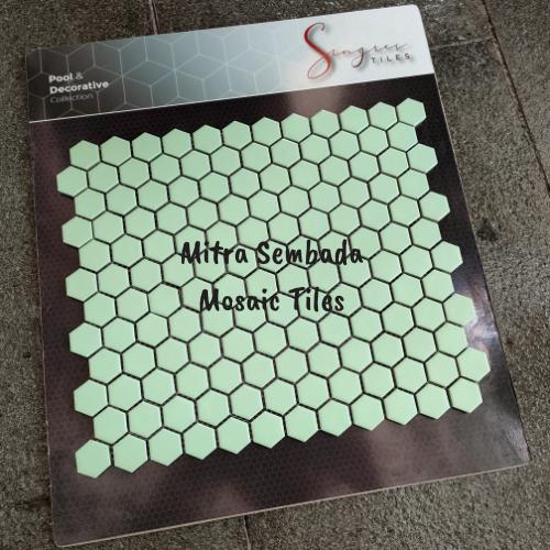 Jual Mosaic Tile Dinding Wastafel Mosaic Singres Type Hexagonal Min Matt - Mosaic Singress ...