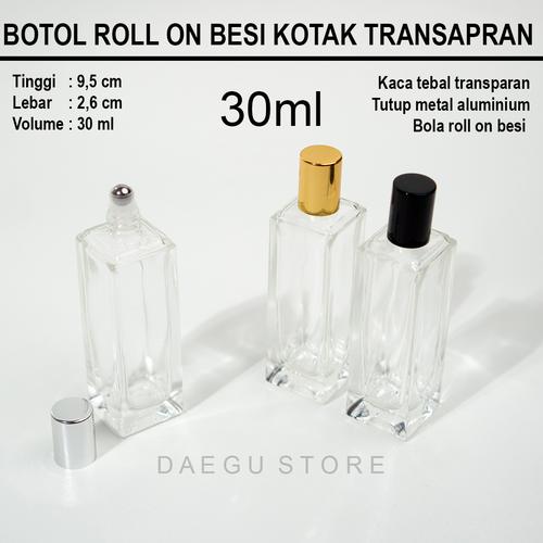 Jual Botol Roll On 30ml Kaca Kotak Tebal - Bola Roller Rollon Besi ...
