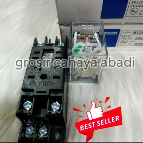 Jual relay Omron original my2n 24vdc 8kaki satu set socket/Relay Omron ...