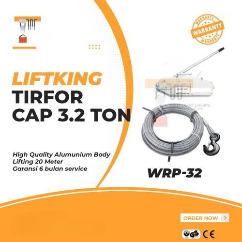 Jual Wire Rope Pulling Hoist / Tirfor 3,2 Ton x 20 Meter Liftking ...