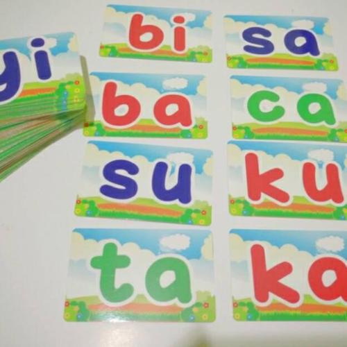 Jual flash card suku kata / 110 KARTU BACA / belajar membaca suku kata / FLASHCARDS BACA - Kota ...