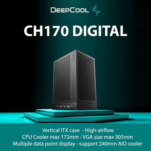 Promo Deepcool CH170 Digital Black Vertical ITX Casing Komputer Cicil 0 ...