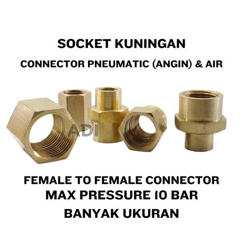 Jual SOCKET KUNINGAN UNTUK PNEUMATIC DAN AIR CONNECTOR FITTING FEMALE ...