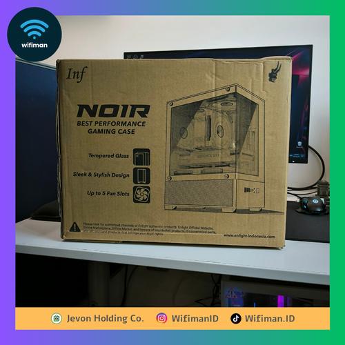 Jual Infinity NOIR 3 Fan mATX Black White Case Tempered Glass Casing ...