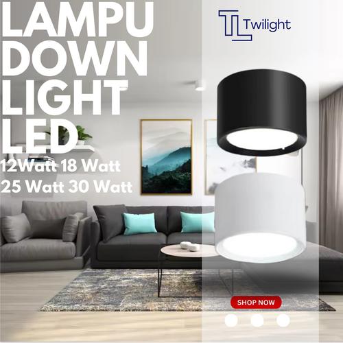 Jual Lampu Plafon LED Downlight Outbow Hitam Putih 12 18 25 30W Watt ...