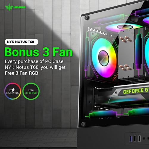 Jual NYK Notus T68 Casing PC/Kasing Komputer M-ATX Free 3Fan RGB ...