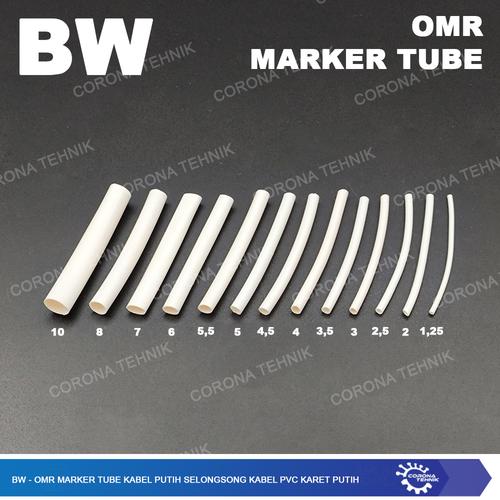 Jual BW - OMR Marker Tube Kabel Selongsong Kabel PVC Karet Putih - 3,5 ...