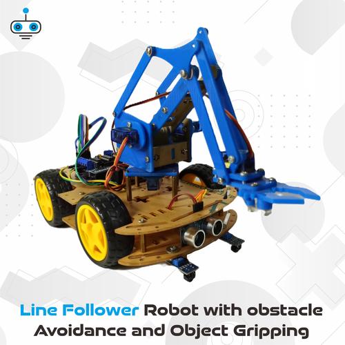 Jual Line Follower Robot with Obstacle Avoidance and Object Gripping ...