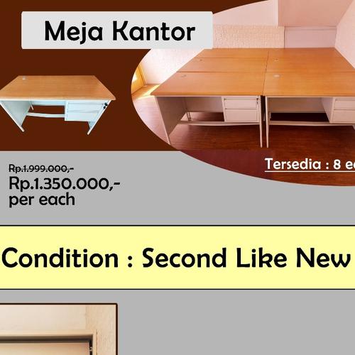Promo meja kantor besi hpl bekas seperti baru ex pemakaian kantor merk ...
