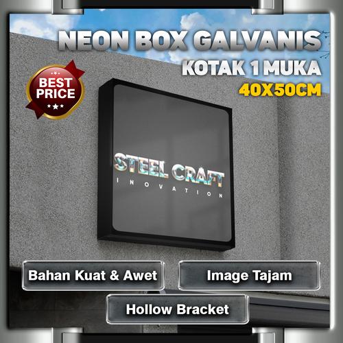 Jual Neon Box Kotak 1 Muka 50x50cm Frame Galvanis Tinggal Pasang by ...