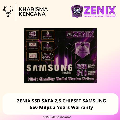 Jual ZENIX SSD SATA 2,5 CHIPSET SAMSUNG 550 MBps 3 Years Warranty ...