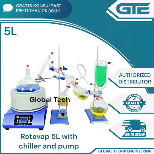 Promo Lab Vacuum Rotary Evapotator rotovap 5L with chiller and pump ...