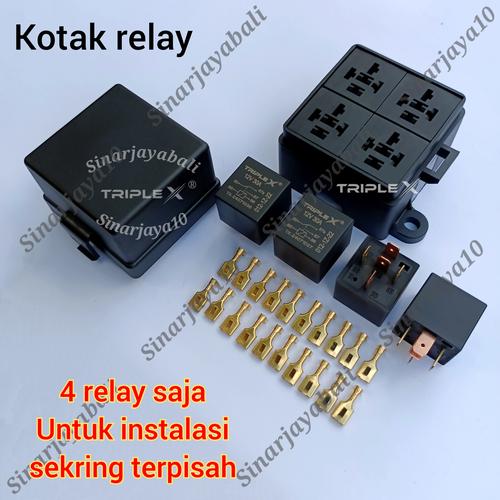Jual box relay kotak rellay 4 tempat rilay rumah reli 4 relay universal ...