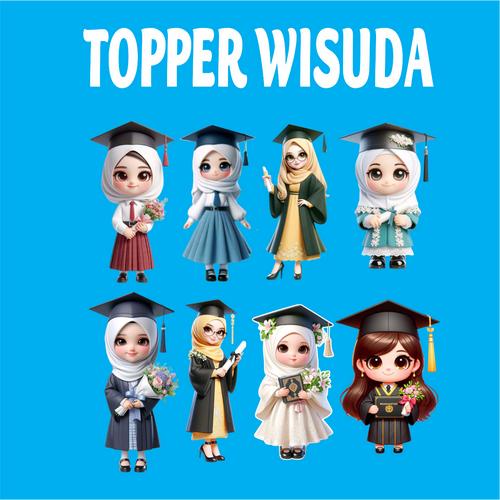 Jual TOPPER KARTUN WISUDA/TOPPER KELULUSAN - Cowok B, 15 CM - Kab ...