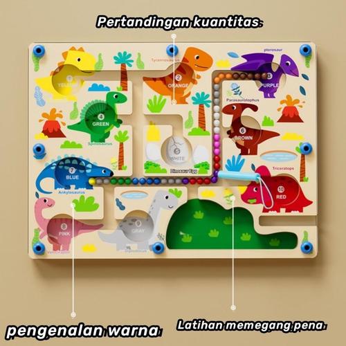 Jual Mainan Edukasi Sorting Warna Magnet Kayu / klasifikasi Warna Maze ...