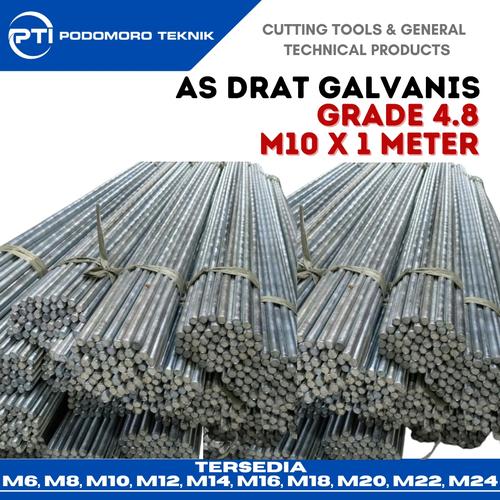 Jual As Drat M10 /Long Drat/Thread Rod M10X 1 meter Galvanis Grade 4.8 ...