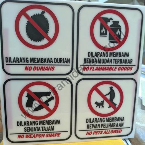 Jual sign larangan mall membawa hotel kamar ruang tanda tulisan tempat ...