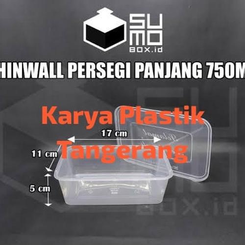 Jual Thinwall Kotak Plastik Makan Segi Panjang 750ml ~ Isi 25pcs - Kota ...
