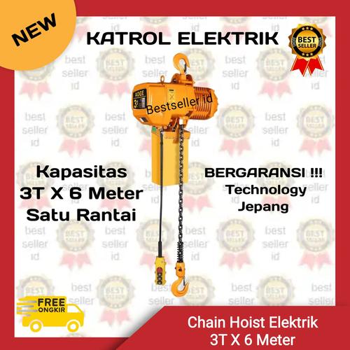 Jual Electric Chain Hoist 3 Ton x 6 Meter | Katrol Rantai Listrik 3T x ...