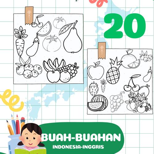 Jual Coloring Page Digital Tema Buah dan Sayuran PDF - Kota Blitar - hi ...