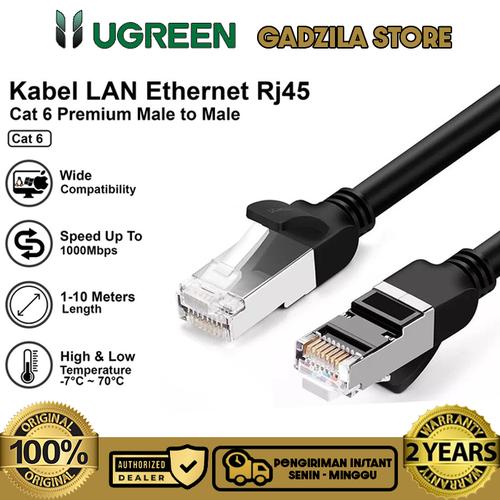 Jual UGREEN Kabel Ethernet / Internet Modem LAN RJ45 CAT 6 Flat UTP ...