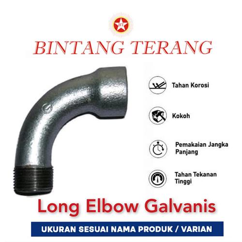 Jual Long Elbow besi Galvanis 3/4" / Bok Keni Besi Galvanis 3/4 ...