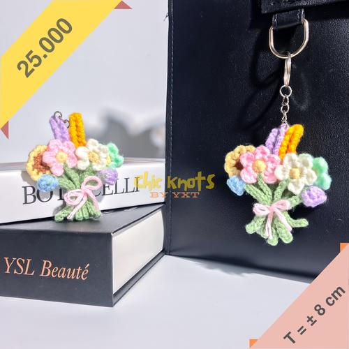 Jual Gantungan Kunci Rajut Buket Bunga Crochet Flower Bouquet Keychain ...