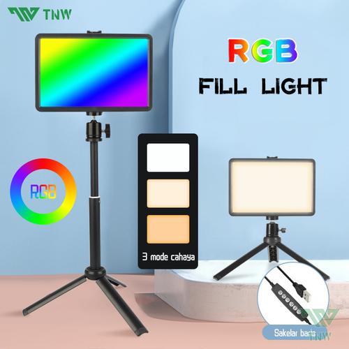 Promo TNW Lampu Foto RGB Light 6"/8" + Tripiod Led RGB Lampu Lighting ...