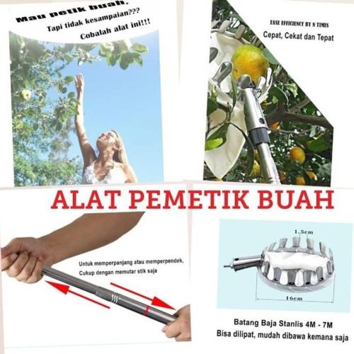 Jual ALAT PEMETIK BUAH 5M ALAT BANTU PENGAMBIL BUAH DARI POHON FRUIT ...